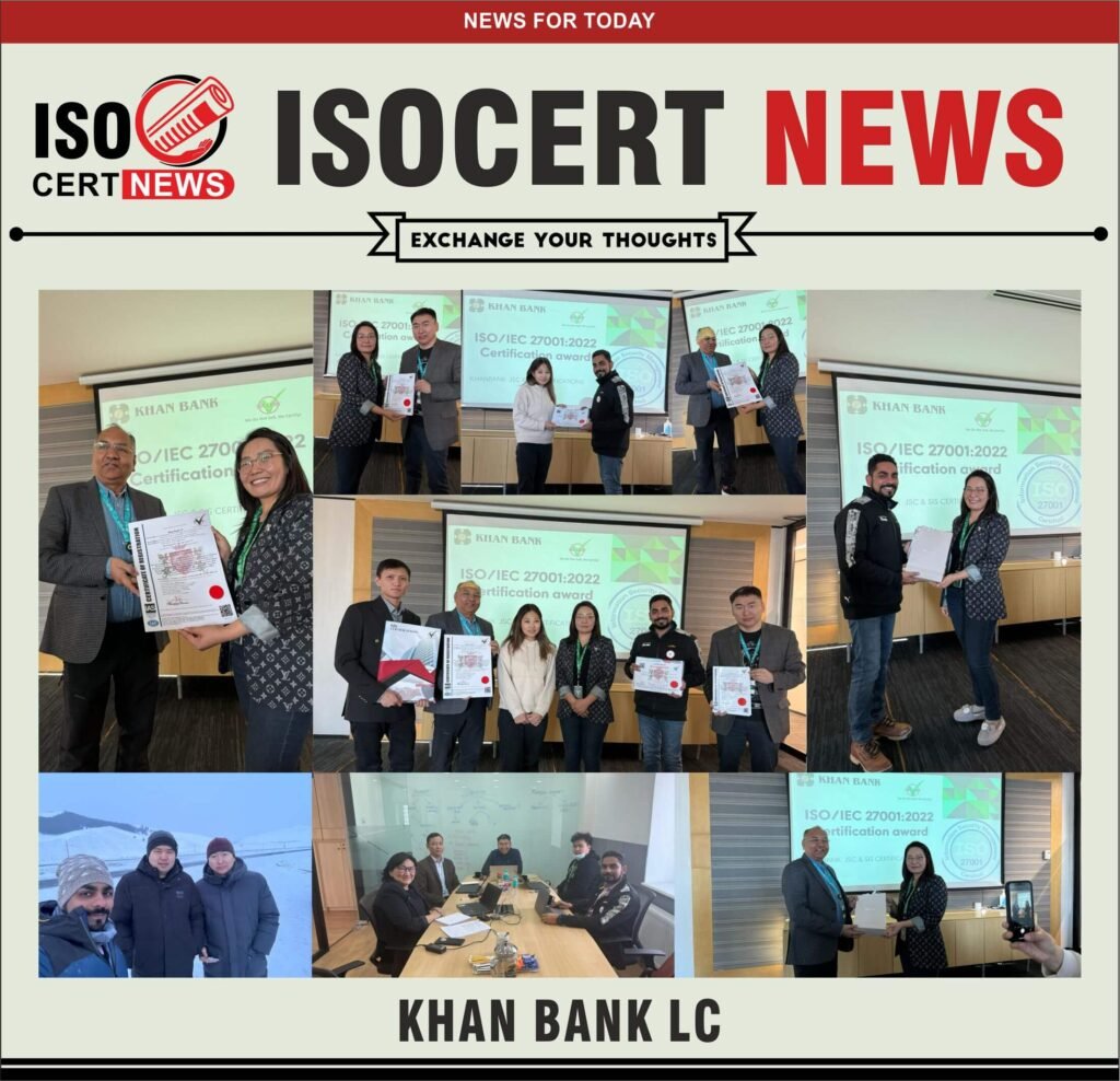 Khan Bank LC received ISO 27001