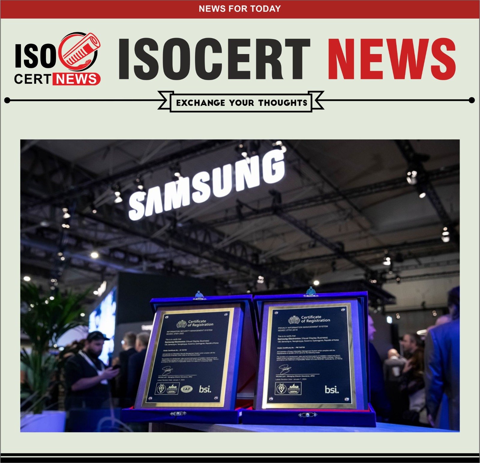 Samsung Electronics received ISO 27001 and 27701 certification